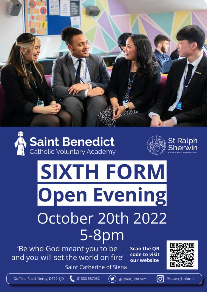Sixth Form Open Evening - Saint Benedict, A Catholic Voluntary Academy